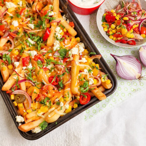 Four cheese loaded chips - Recipes | Dairy UK